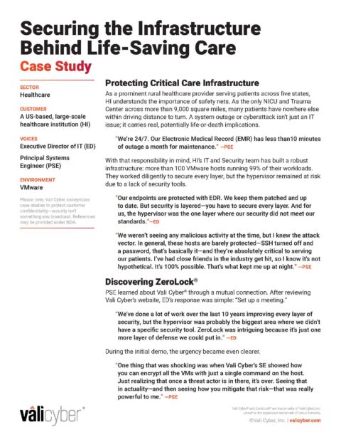 Case Study: Healthcare - Vali Cyber